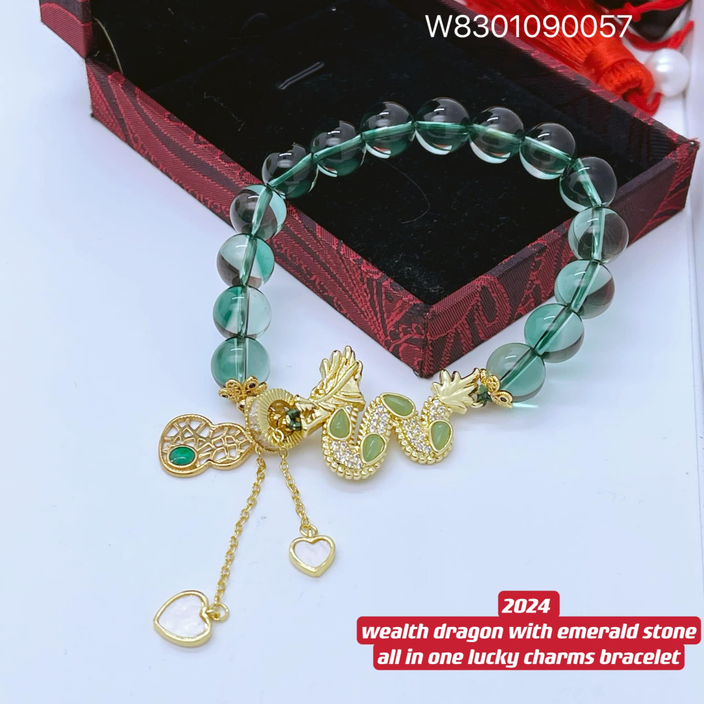 wealth dragon with lucky color of 2024 emerald stone all in one lucky ...
