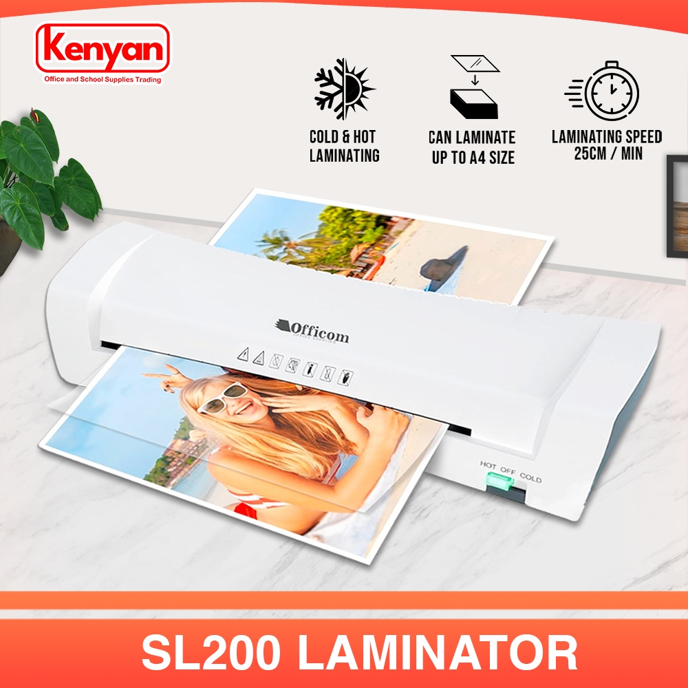 Sl200 A4 Laminator Hot And Cold Laminating Machine Two Roller 220w For