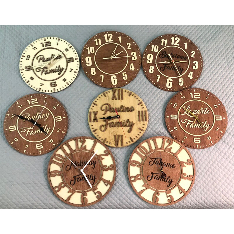 Customized wooden wall clock | laser cutting and engraving | Shopee ...