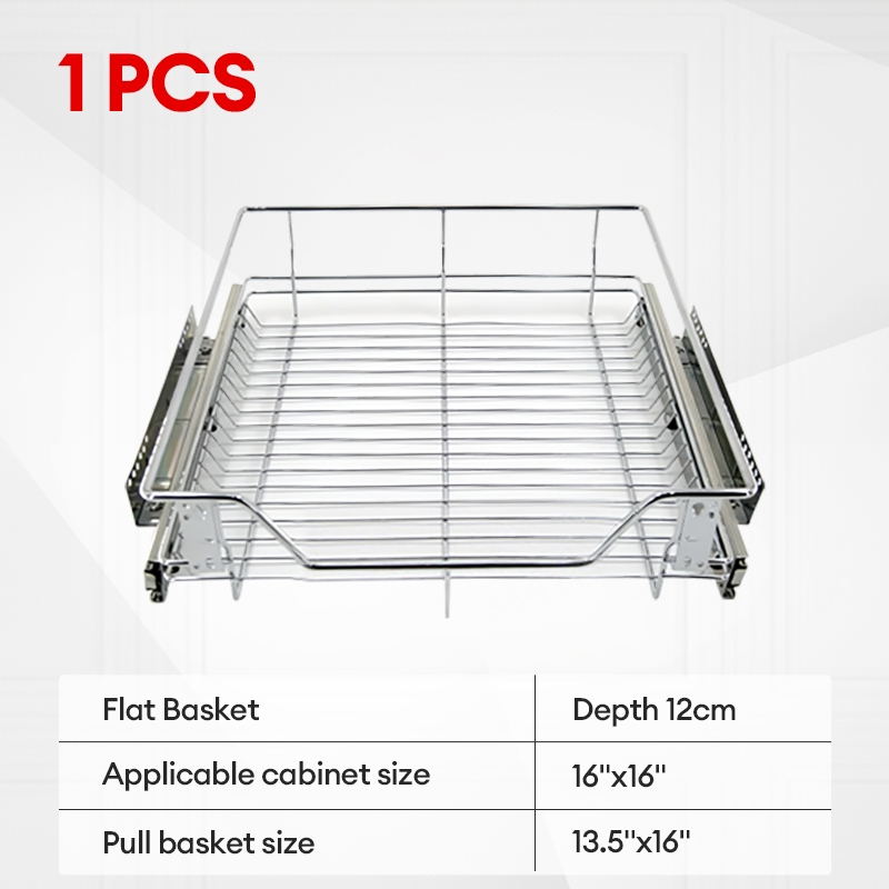JOTO 1/2PCS Pull Out Basket Stainless Dish Rack Pull Out Tray Plate ...