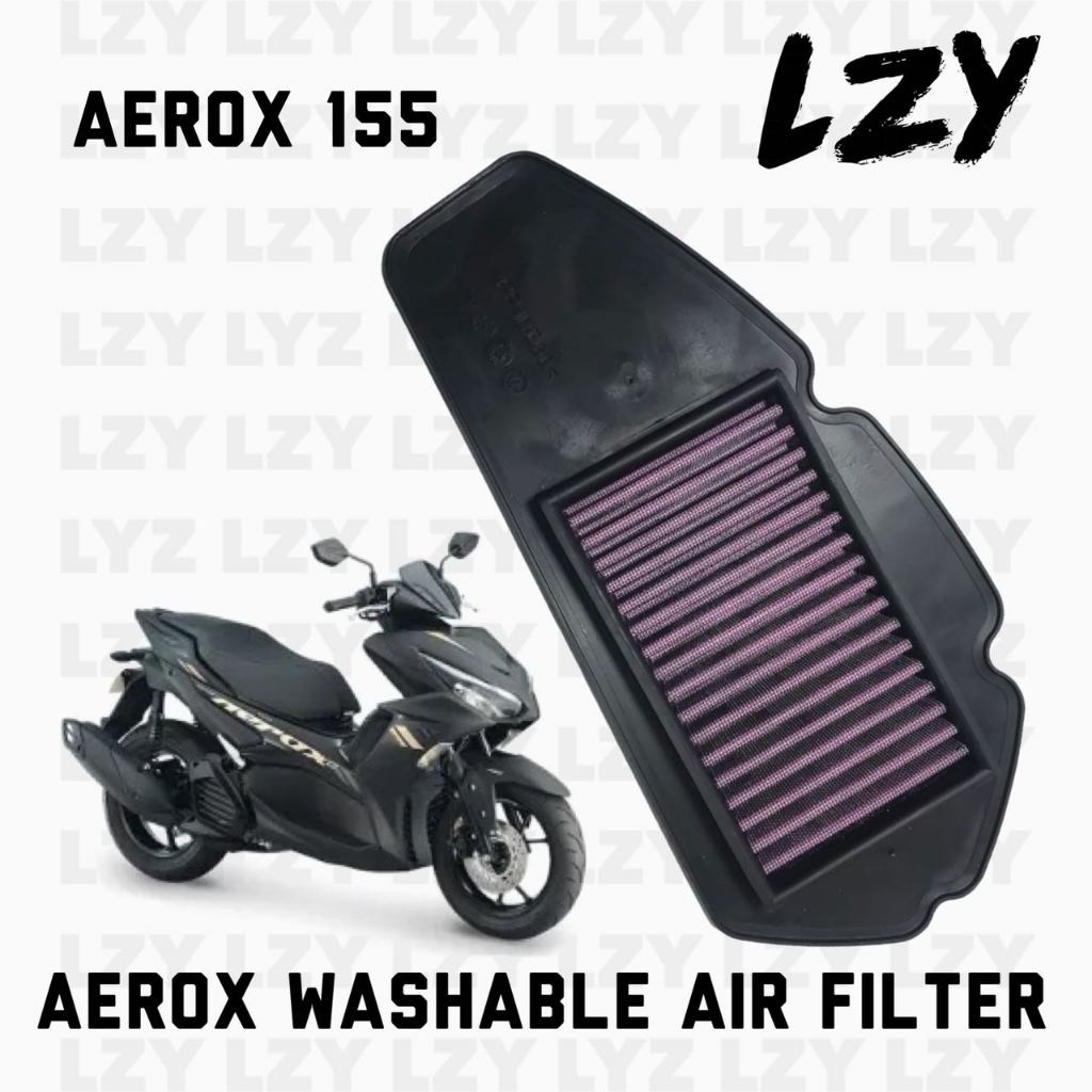LZY Yamaha Aerox 155 Washable Air Filter High Flow Performance Filter ...