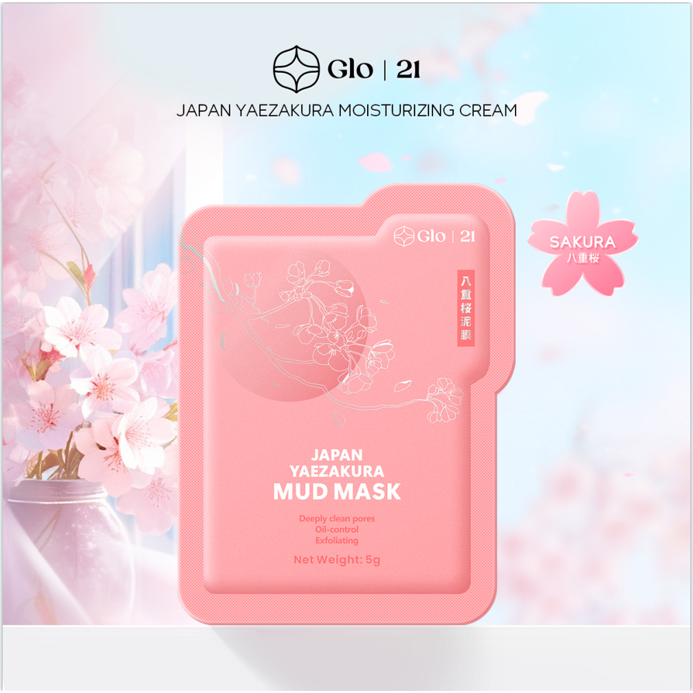 [FDA approved] GLO21 JAPAN YAEZAKURA Mud Mask Sachet-Perfect for all ...