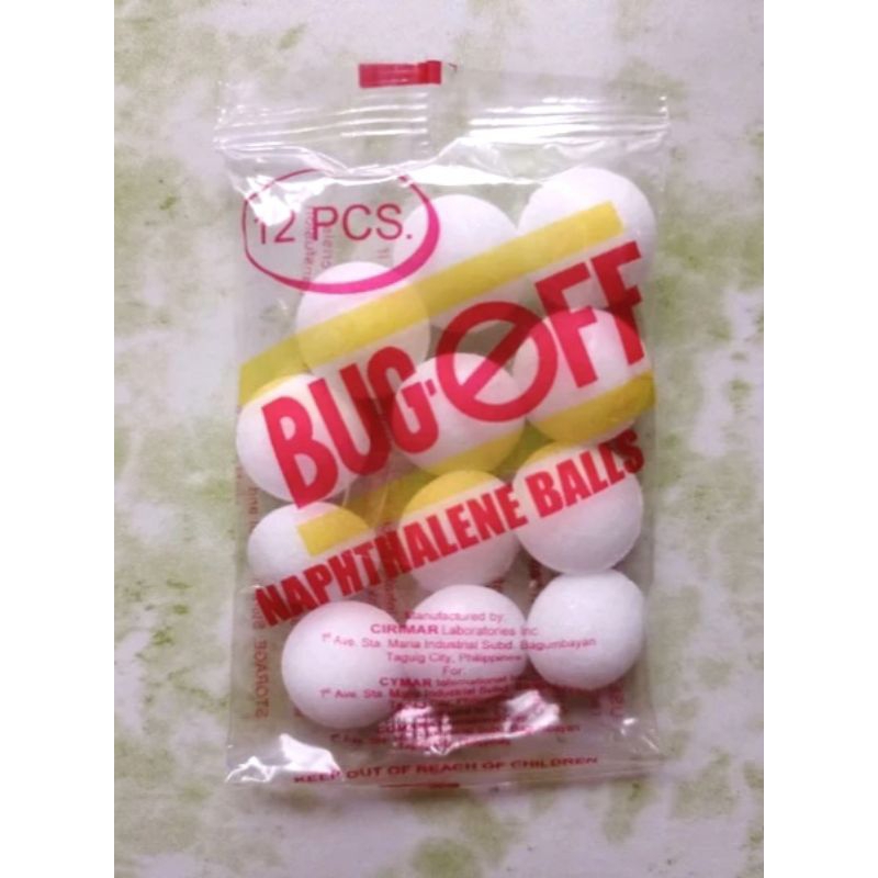 BUG OFF Napthalene Balls 1Sachet/12pcsBalls | Shopee Philippines