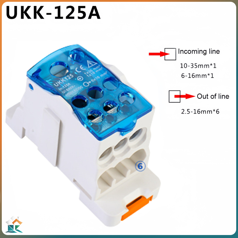 Terminal Block（80/125/160A)1 in many Out Din Rail distribution Box Electric Wire Connector ...