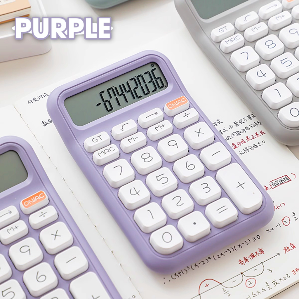 Karson Pocket Calculator Mini 12 digits for Accounting Aesthetic Purple ...