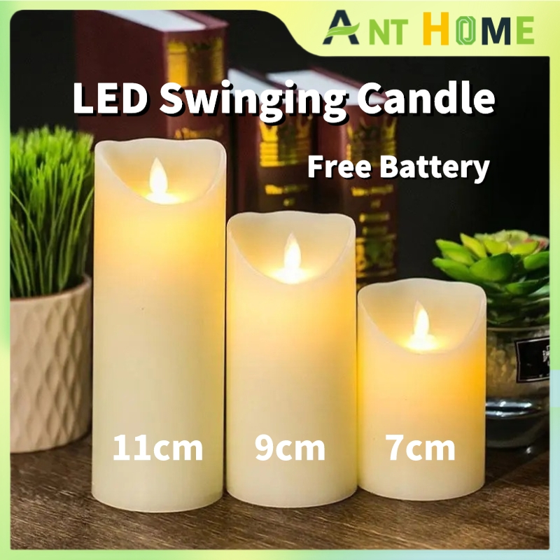 (Free Battery) LED Swinging Candle Flameless Candle With Battery Party ...