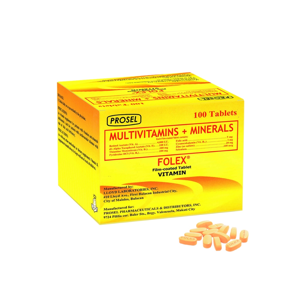 Prosel Folex Tablet Multivitamins and Minerals by 100's | Shopee Philippines