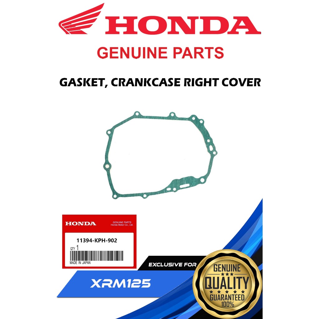 HONDA GENUINE GASKET, CRANKCASE RIGHT COVER FOR XRM 125 TRINITY ( 11394 ...
