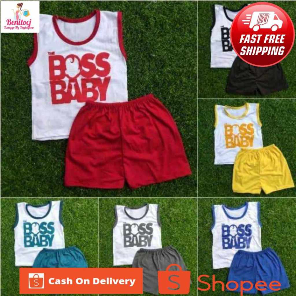1-3yrs Old Boy Iconic Sando Short Terno Kids Wear Childrens Fashion Set ...