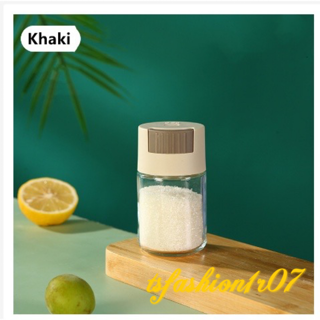 TS Glass seasoning bottle press type quantitative seasoning jar kitchen ...