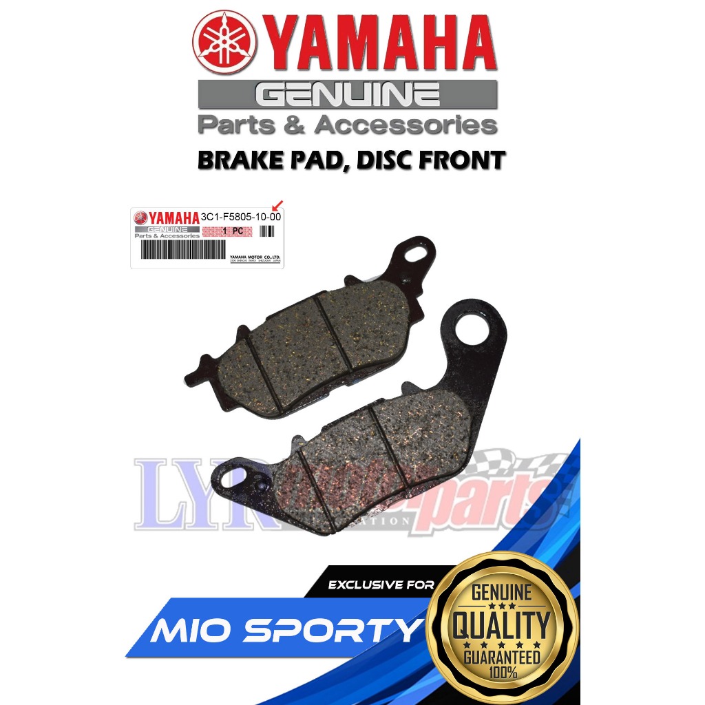 YAMAHA GENUINE BRAKE PAD FRONT, MIO SPORTY ( 3C1-F5805-10-00 / 3C1 ...
