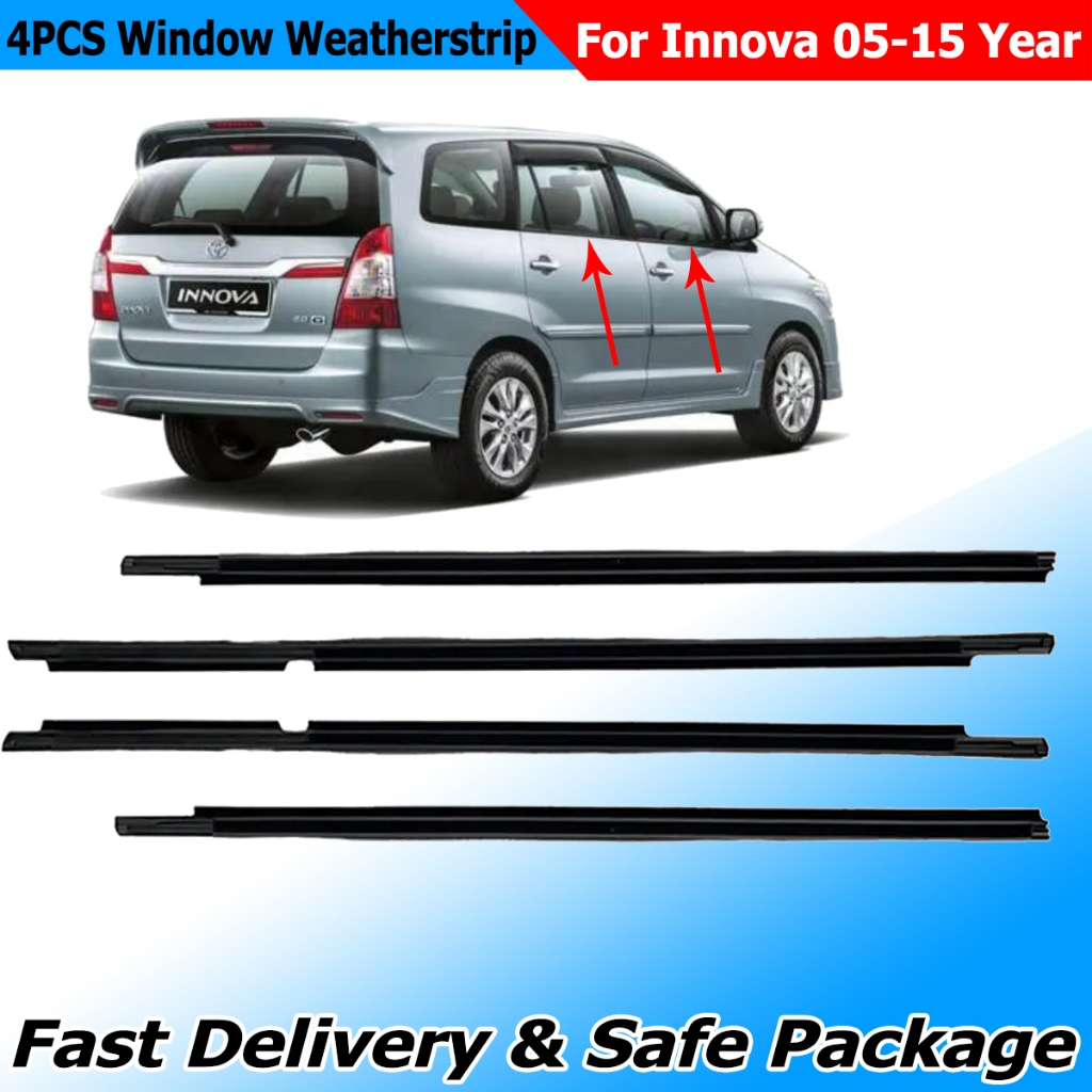 1Set 4pcs Weatherstrip for Toyota Innova 2005-2015 Car Door Window Trim ...