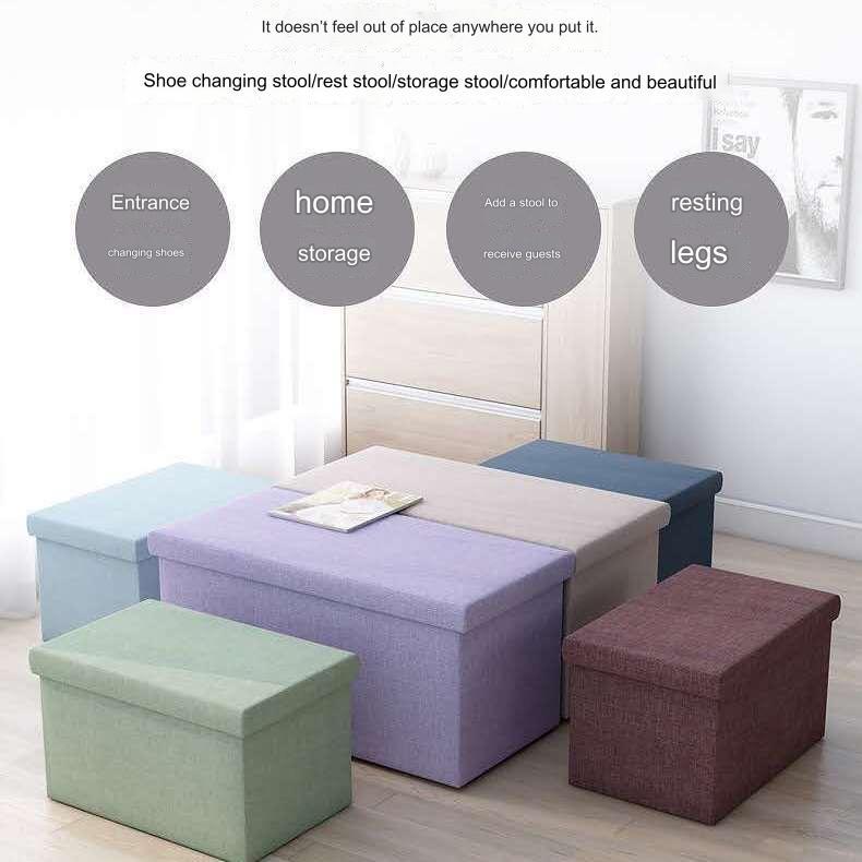 Fabric storage stool, storage stool, sofa stool, rectangular bedside ...