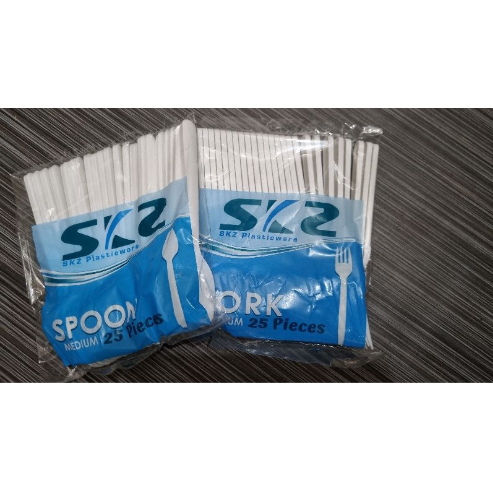 SKZ Spoon and Fork SKZ Plastic Disposable 25pcs | Shopee Philippines
