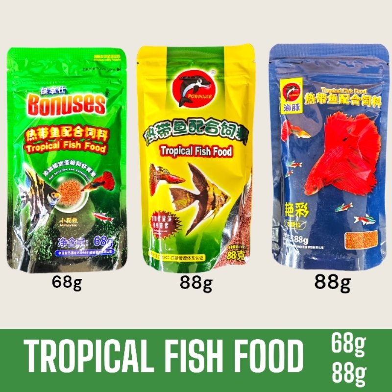 Porpoise Tropical Fish Food 88g | Bonuses Tropical Fish Food 68g ...