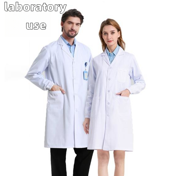 Lab Gown Unisex Lab Coat Long Sleeve White Laboratory Clothing Medical ...