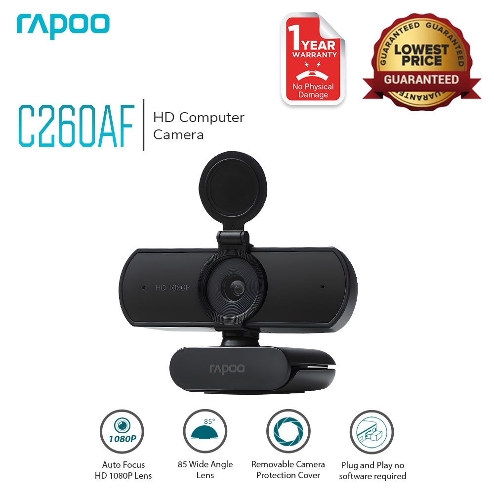 Rapoo C260AF Webcam 1080P HD Web Camera With Microphone for Laptop PC ...