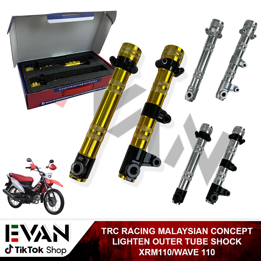 EVAN.SHOP TRC Lighten Front Shock For Xrm 110/Wave 110 Chrome Finish ...