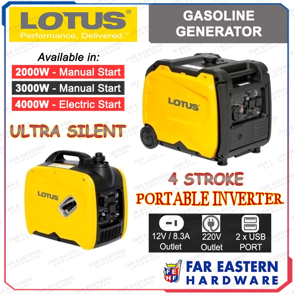 LOTUS Inverter Gasoline Generator Portable Silent Genset 4 STROKE ...