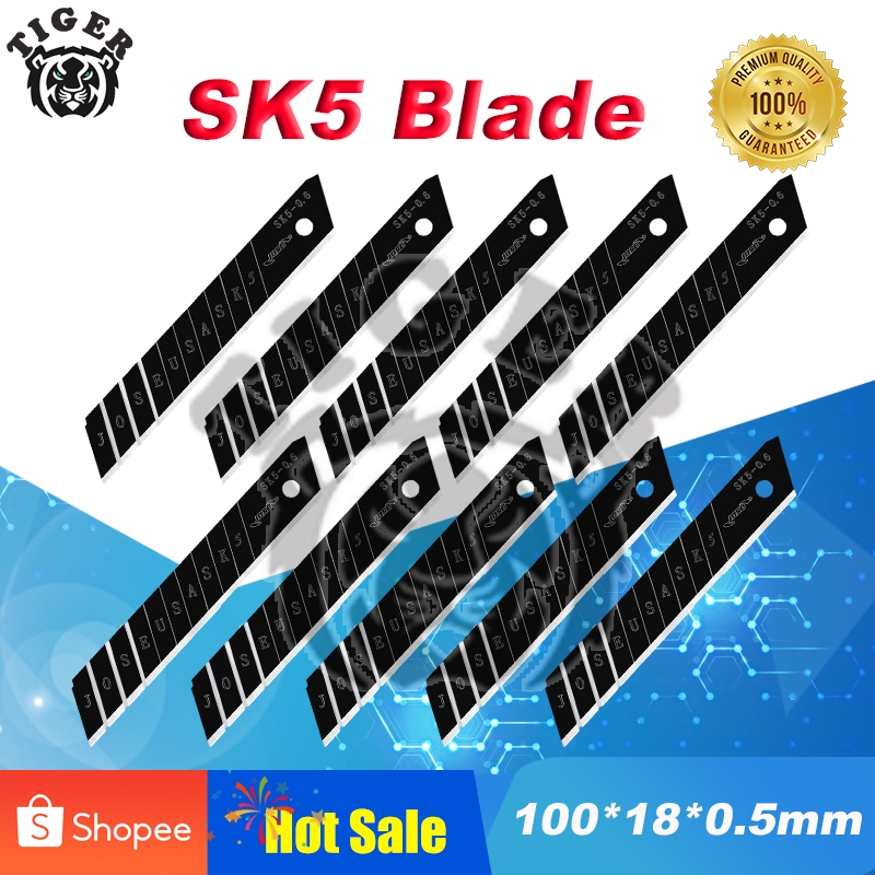 10pcs Black Carbon Steel Cutter Blade SK5 | Shopee Philippines