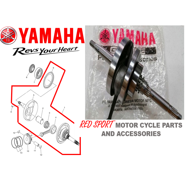 CRANKSHAFT ASSY FOR MIO I 125 / MIO SOUL I 125 SEGUNYAL YAMAHA GENUINE ...