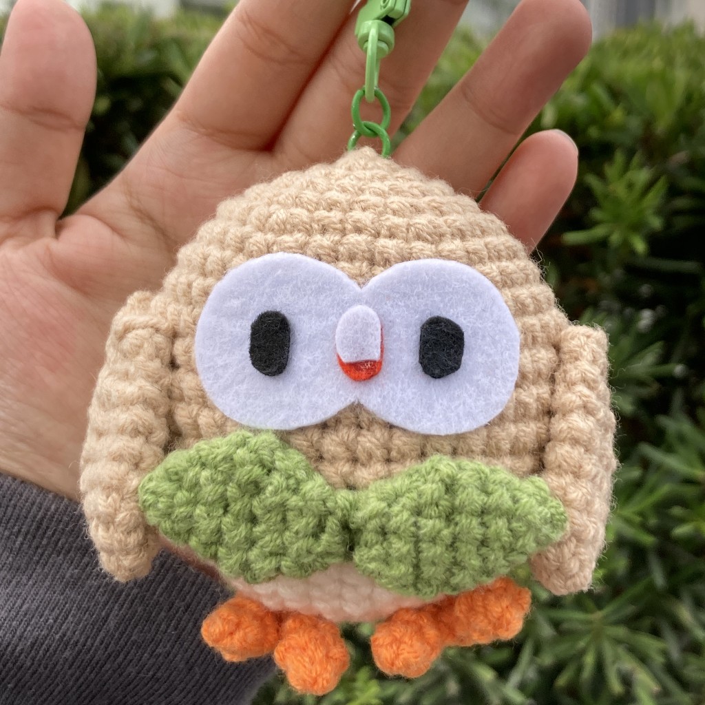 Rowlet Pokemon Plushie Amigurumi Crochet Charm Keychain | Shopee ...