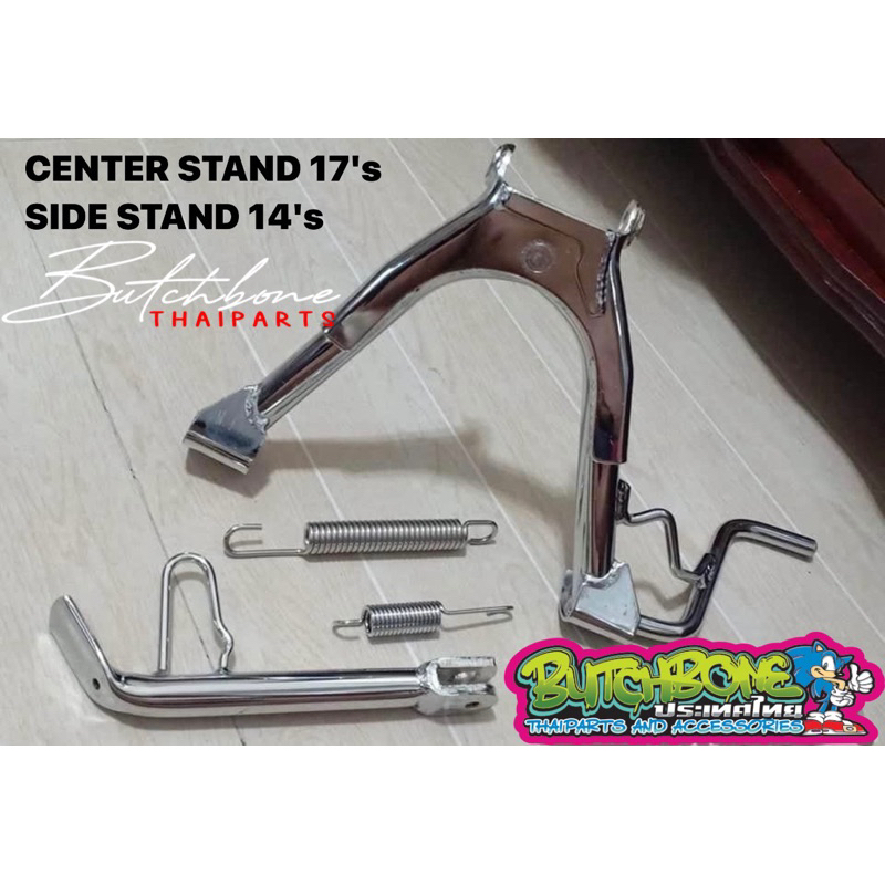 HENG CENTER STAND AND SIDE STAND CHROME 14'S ️17'S SPORTY-NOUVO-SOULTY ...