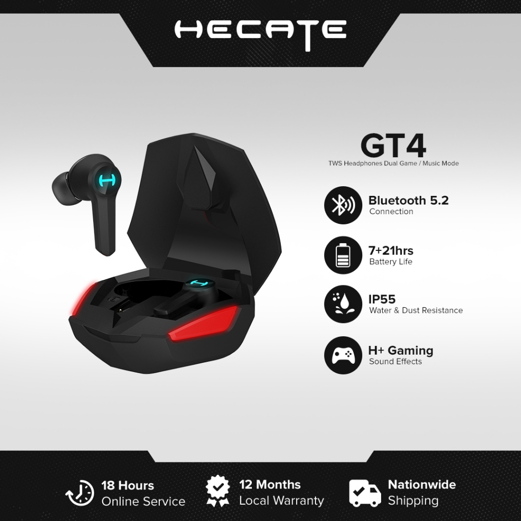 HECATE GT4 TWS Headphones Dual Game / Music Mode Durable Batteries/EDIFIER GT4 S Headphones ...