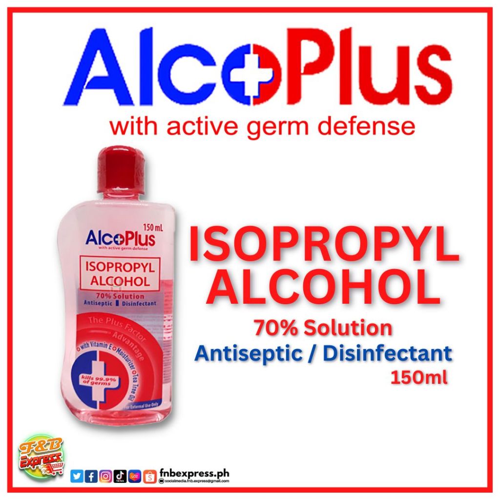 Alcoplus Isopropyl Alcohol 70% Solution 150ml x 1pc | Shopee Philippines