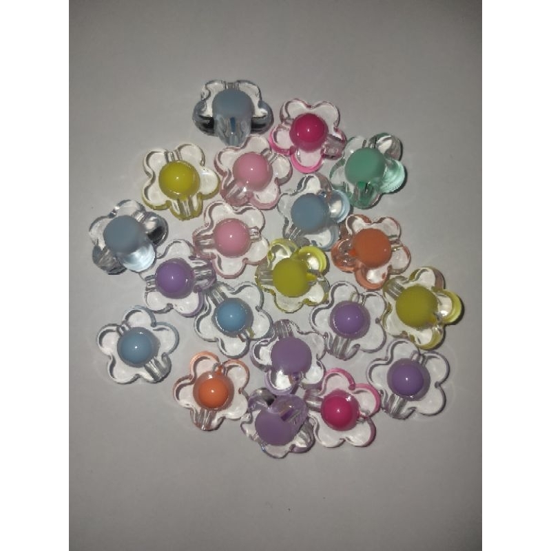Assorted Color Glass Flower Design Beads 18mm (20pcs) | Shopee Philippines