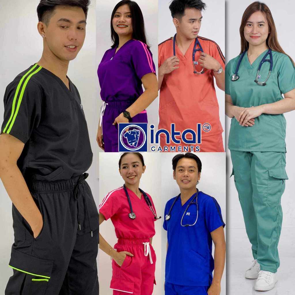 INTAL SCRUBSUIT 031B Elite MATIKAS V-Neck Shoulder Stripe Cargo 6 ...