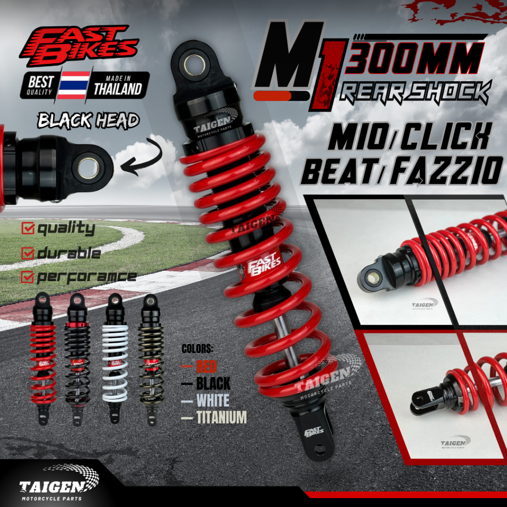 Fastbikes M1 Series 300mm Motorcycle Rear Shock Mio Sporty M3 Mio i125 ...