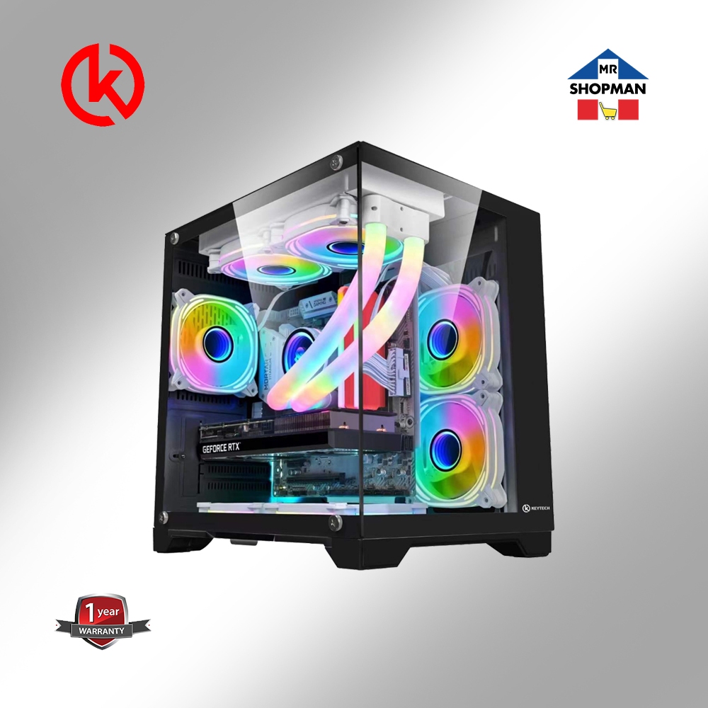 Keytech Robin Cube Dual Chamber Case Tempered Glass Chassis | Shopee ...