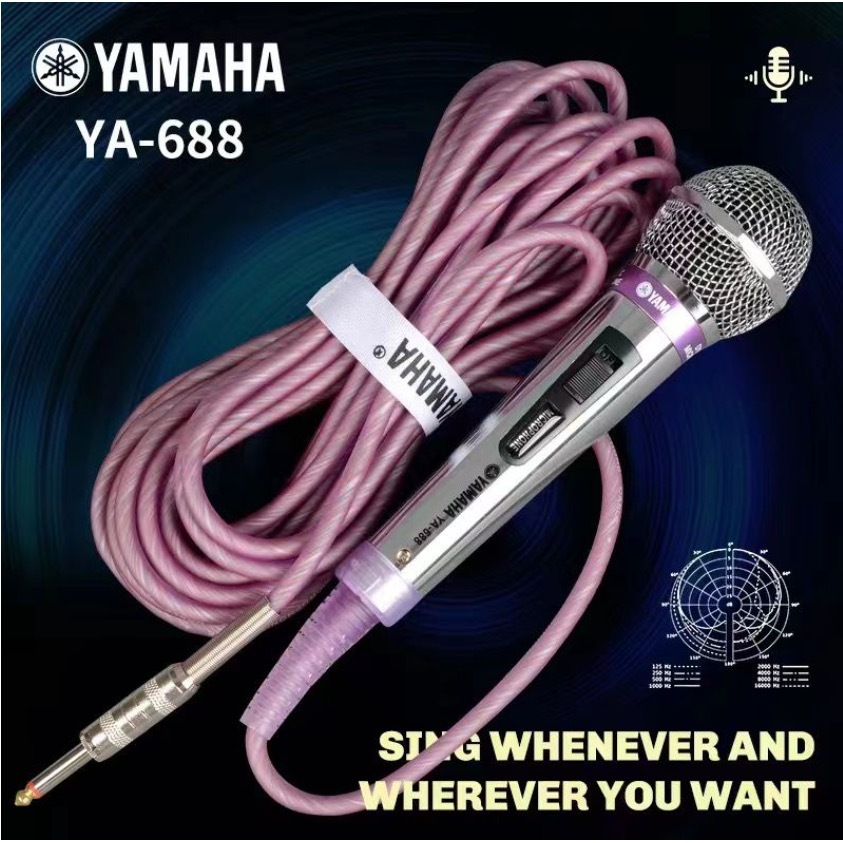 gdplus YAMAHA Microphone Karaoke YA-688 YA-788 Dynamic Heavy Duty Wired ...