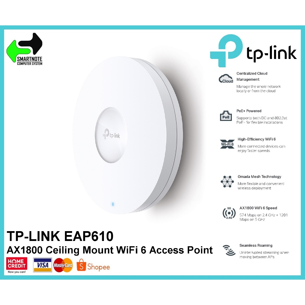 TP-LINK EAP610 AX1800 Ceiling Mount WiFi 6 Access Point | Shopee ...