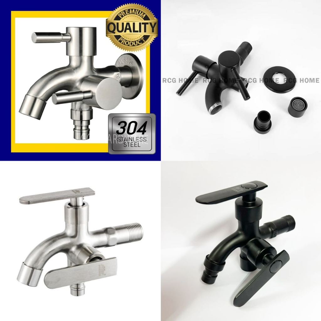 RCG Stainless Steel Faucet SUS304 Two Way Faucet For Shower Dual Function Tap Washing Machine ...