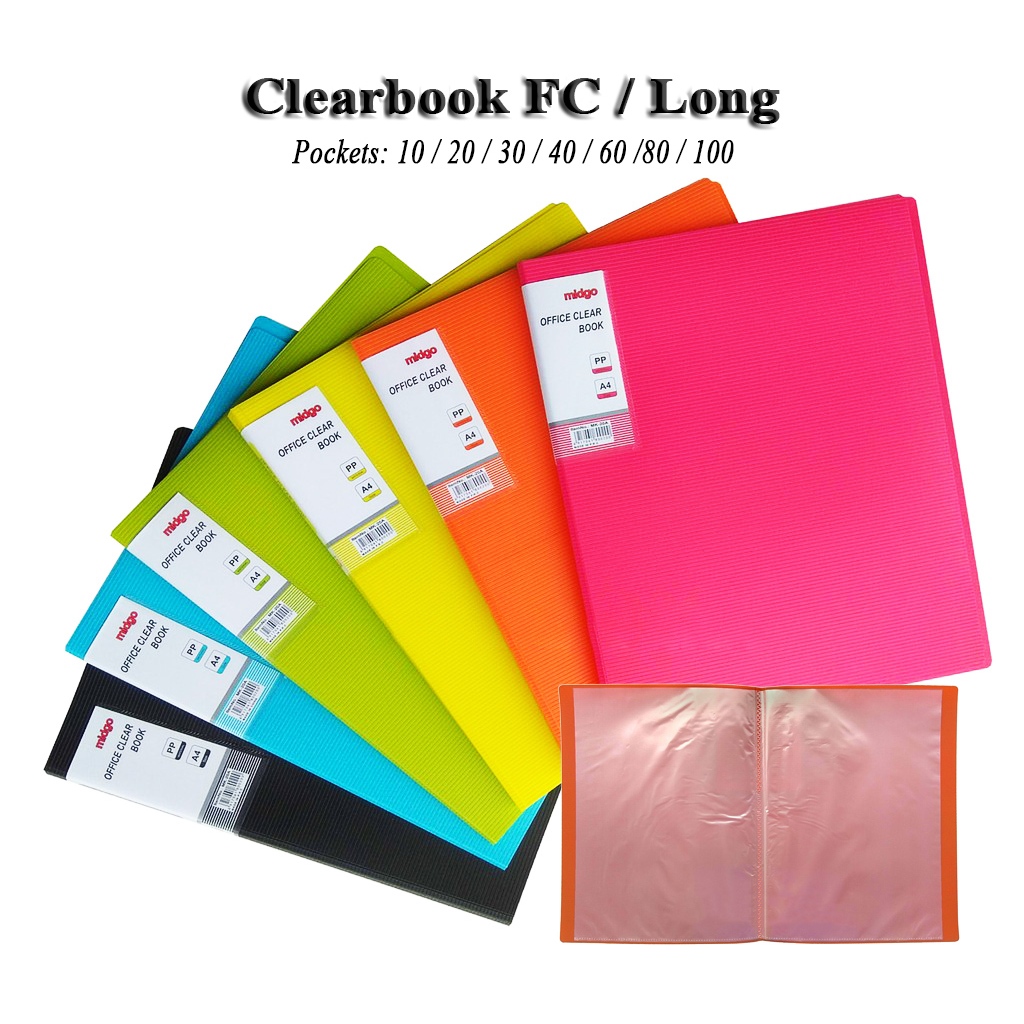 Midgo Non refillable Pocket clearbook / display book Long size | Shopee ...