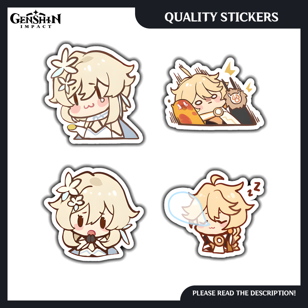 Traveler | Aether | Lumine - Genshin Impact Emoji Stickers | Shopee ...