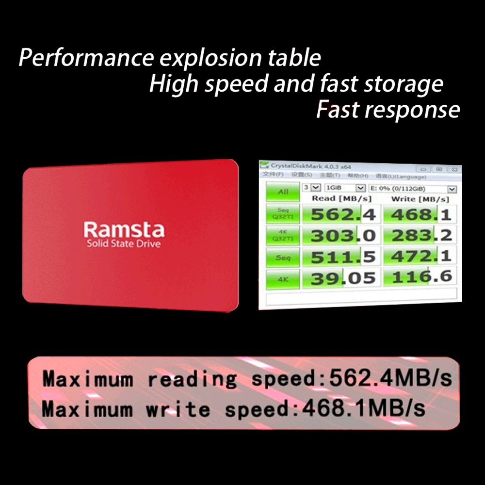 Ramsta S800 120GB / 240GB / 128GB / 256GB / 512GB / 1TB SATA 2.5" SSD ...