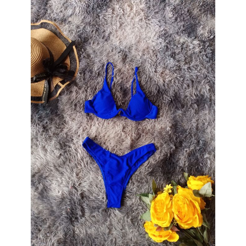 Royal Blue Underwired Bikini | Shopee Philippines