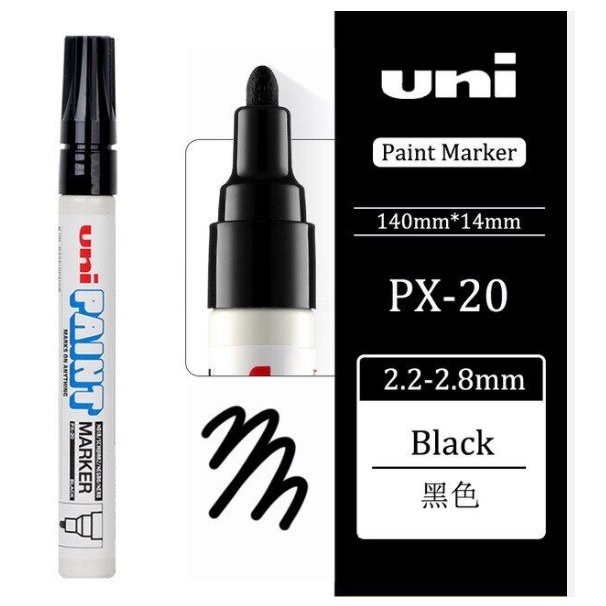 UNI Paint Marker PX-20 BLACK | Shopee Philippines