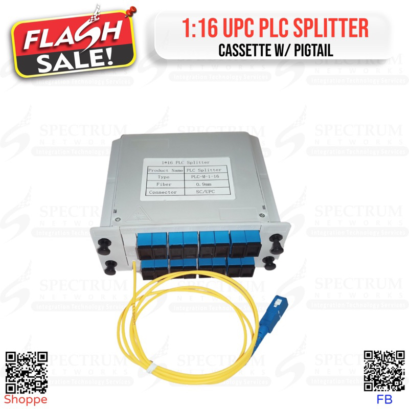 1:16 UPC PLC SPLITTER CASSETE TYPE W/ PIGTAIL SC INSERTION / SC UPC ...