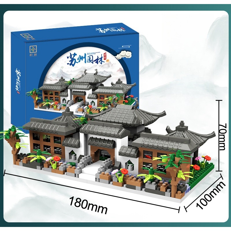 DIY Chinese building blocks Suzhou Garden building blocks toys | Shopee ...