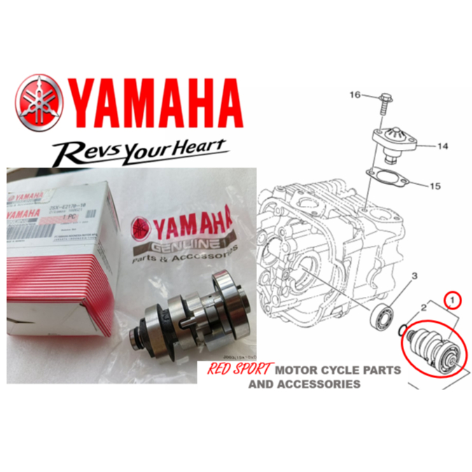 CAMSHAFT ASSY MIO I 125 / MIO SOUL I 125 YAMAHA GENUINE PARTS | Shopee ...