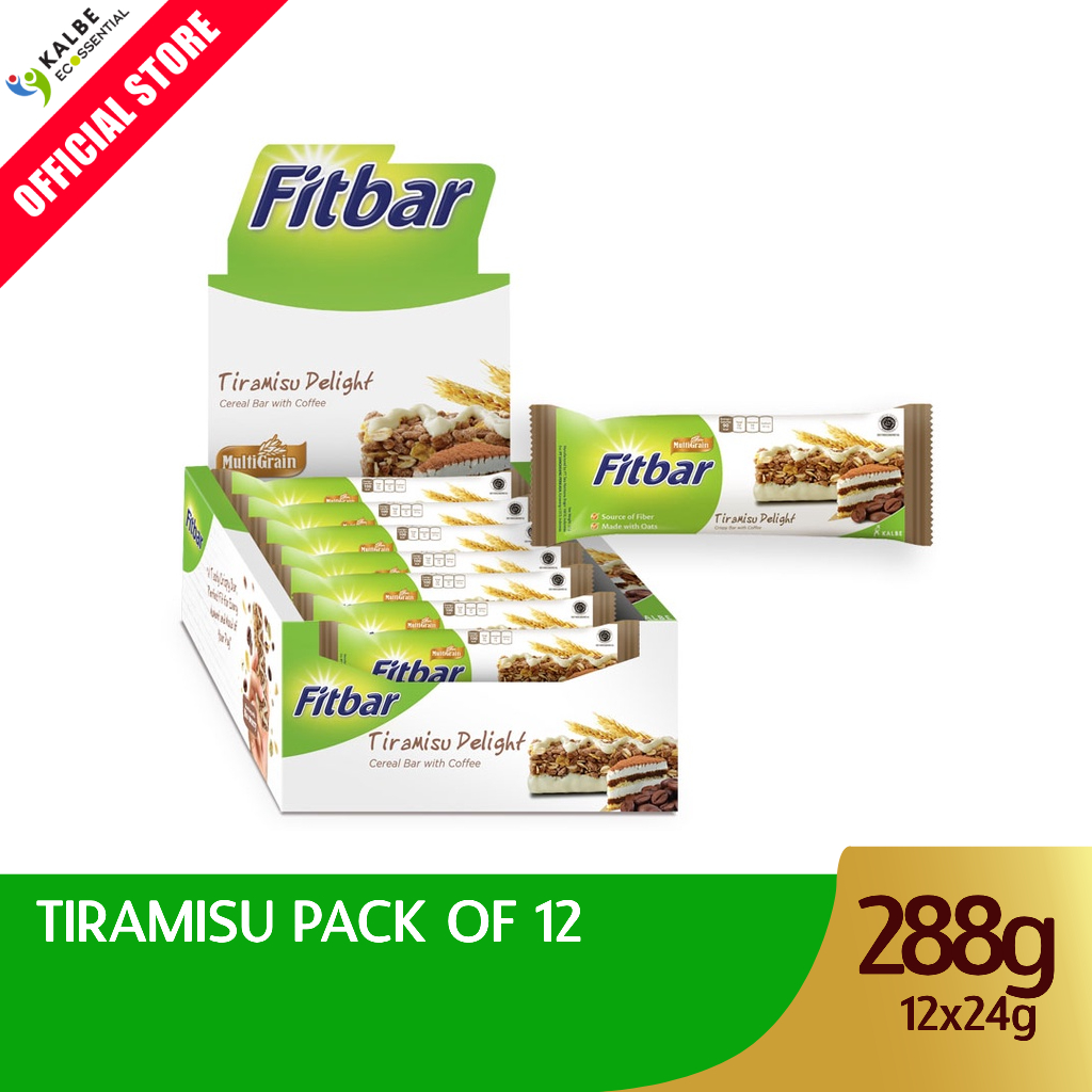 Fitbar Cereal Bar Tiramisu Regular Pack (12 x 22g) | Shopee Philippines