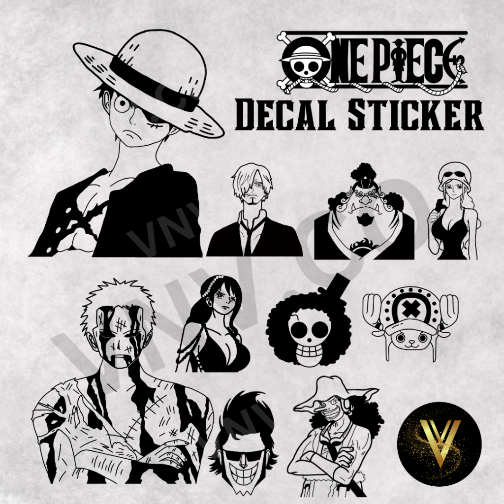One Piece Anime Decal Sticker Waterproof Vinyl Luffy Nami Zoro Sanji ...