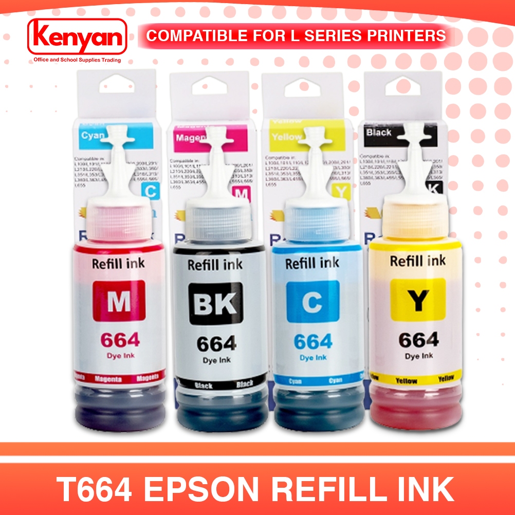 Epson Refill Ink T664 (70ml/100ml) L120 L110 L210 L220 L300 L310 L360 L380 L565 L3100 | Shopee ...