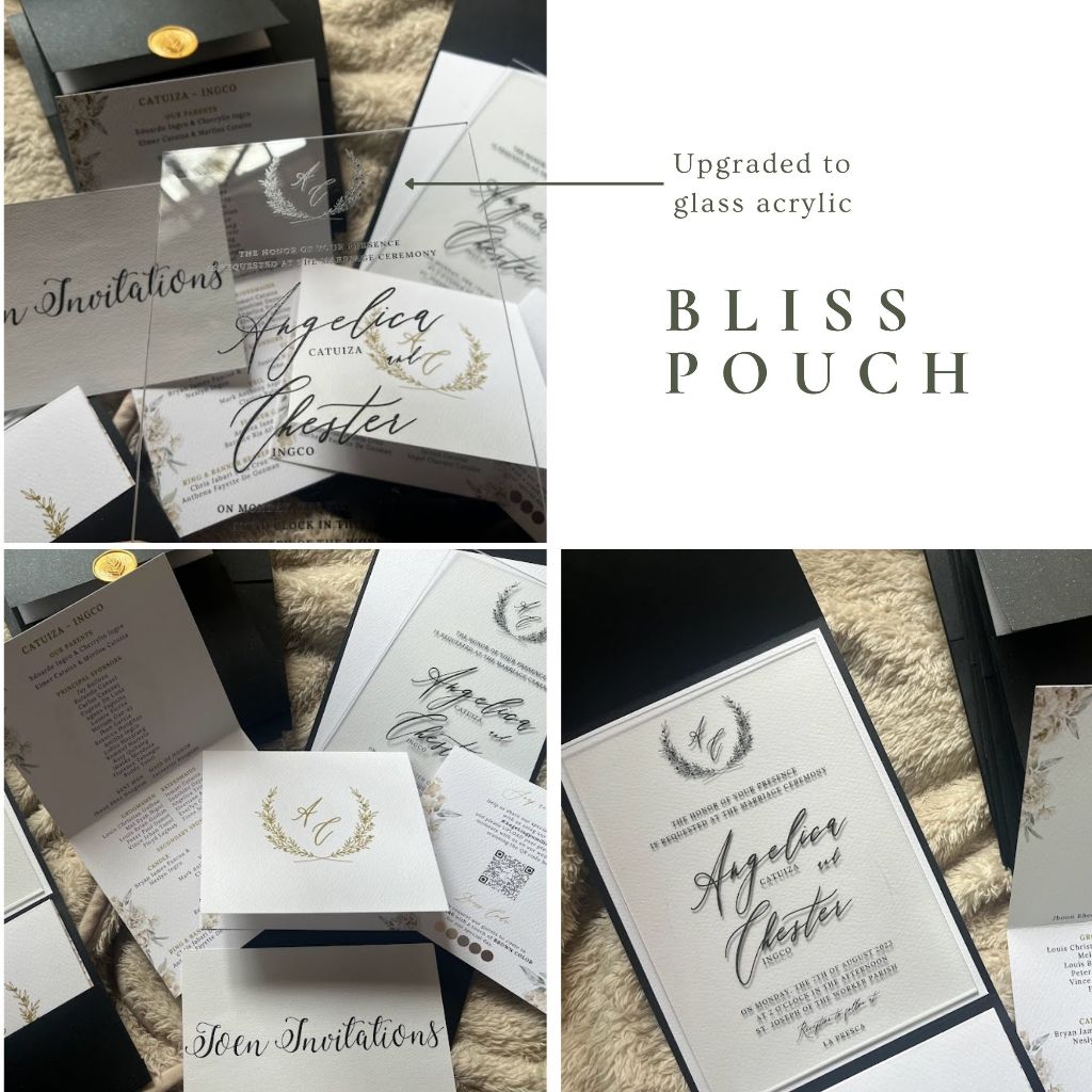 Pocket Fold Wedding Invitations – Elegant Trifold Custom Invites ...