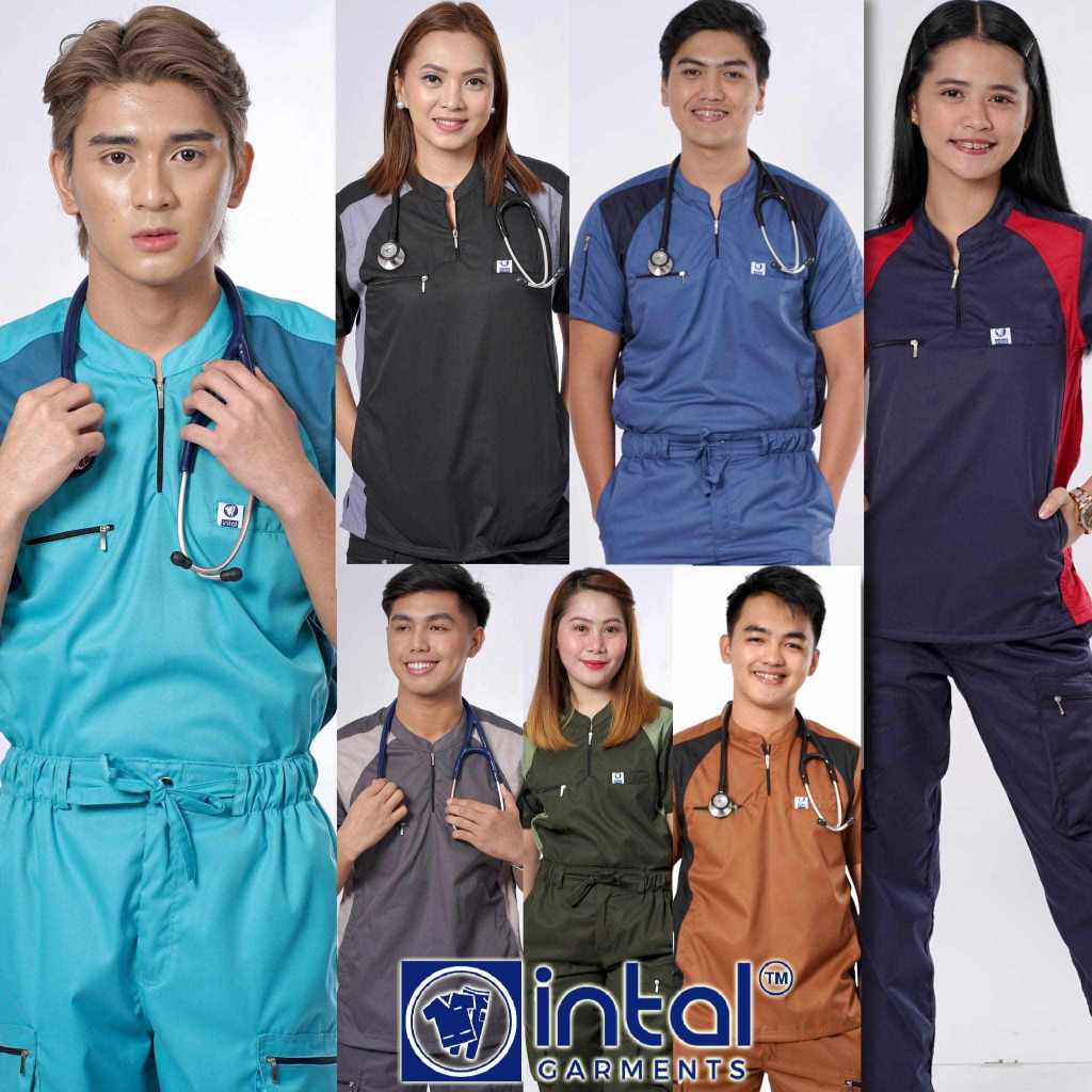 INTAL SCRUBSUIT 056 ALTA MAGALING Zip-Up Chino Collar Two-Tone Quality ...