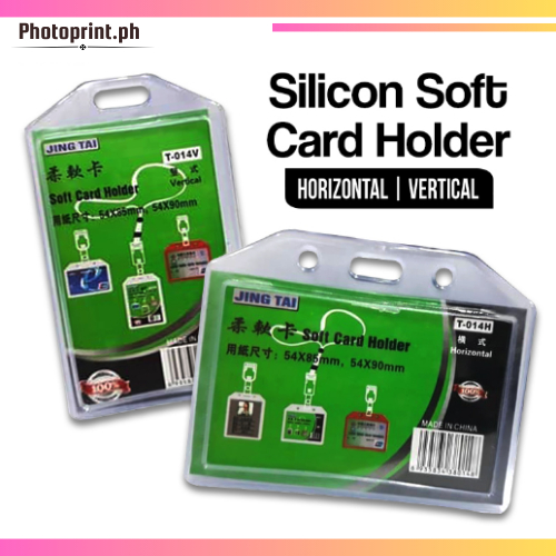 (200PCS) JING TAI Soft ID Card Holder Transparent T-014 (Vertical and ...